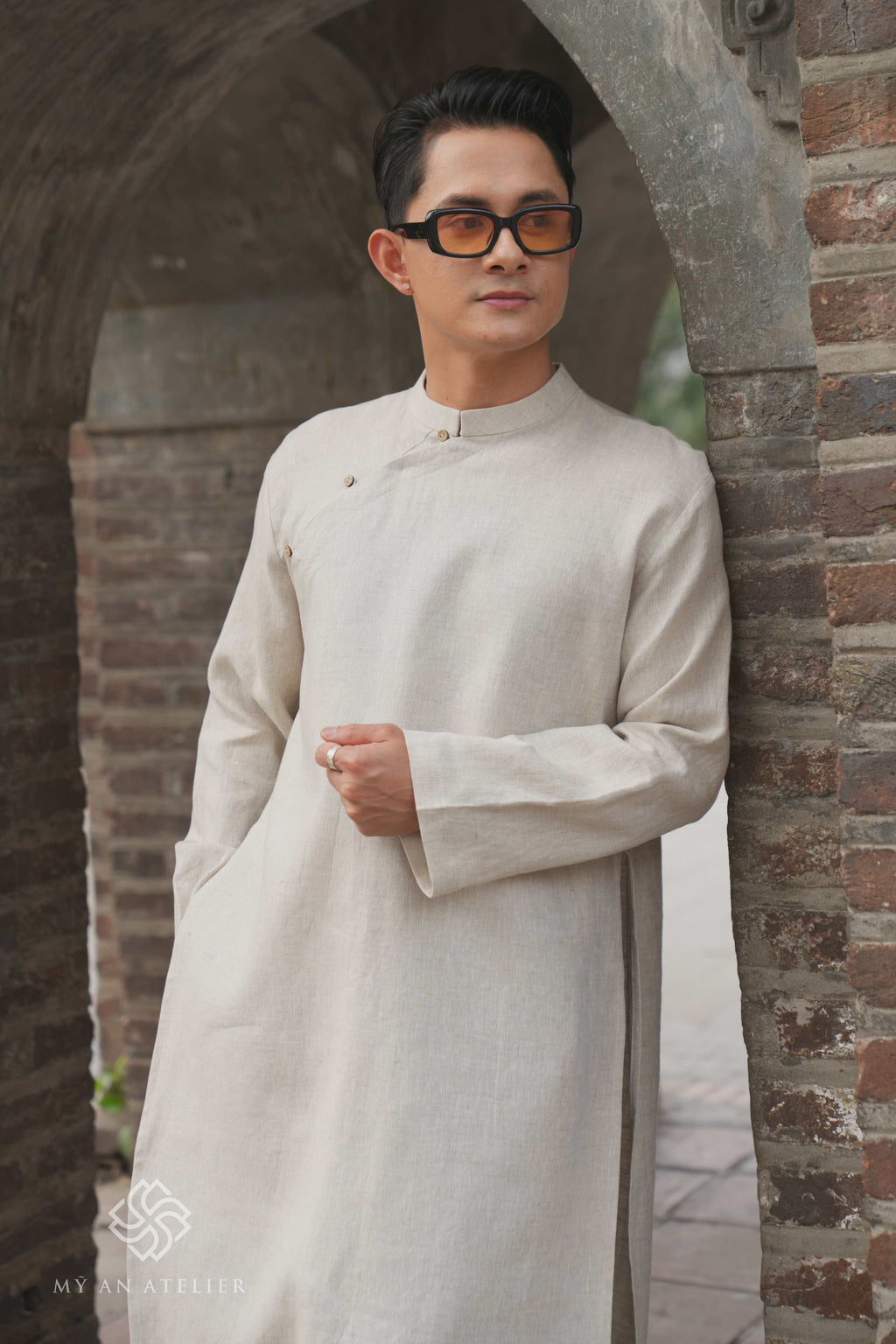 Linen vintage ao dai men – AO DAI MYAN